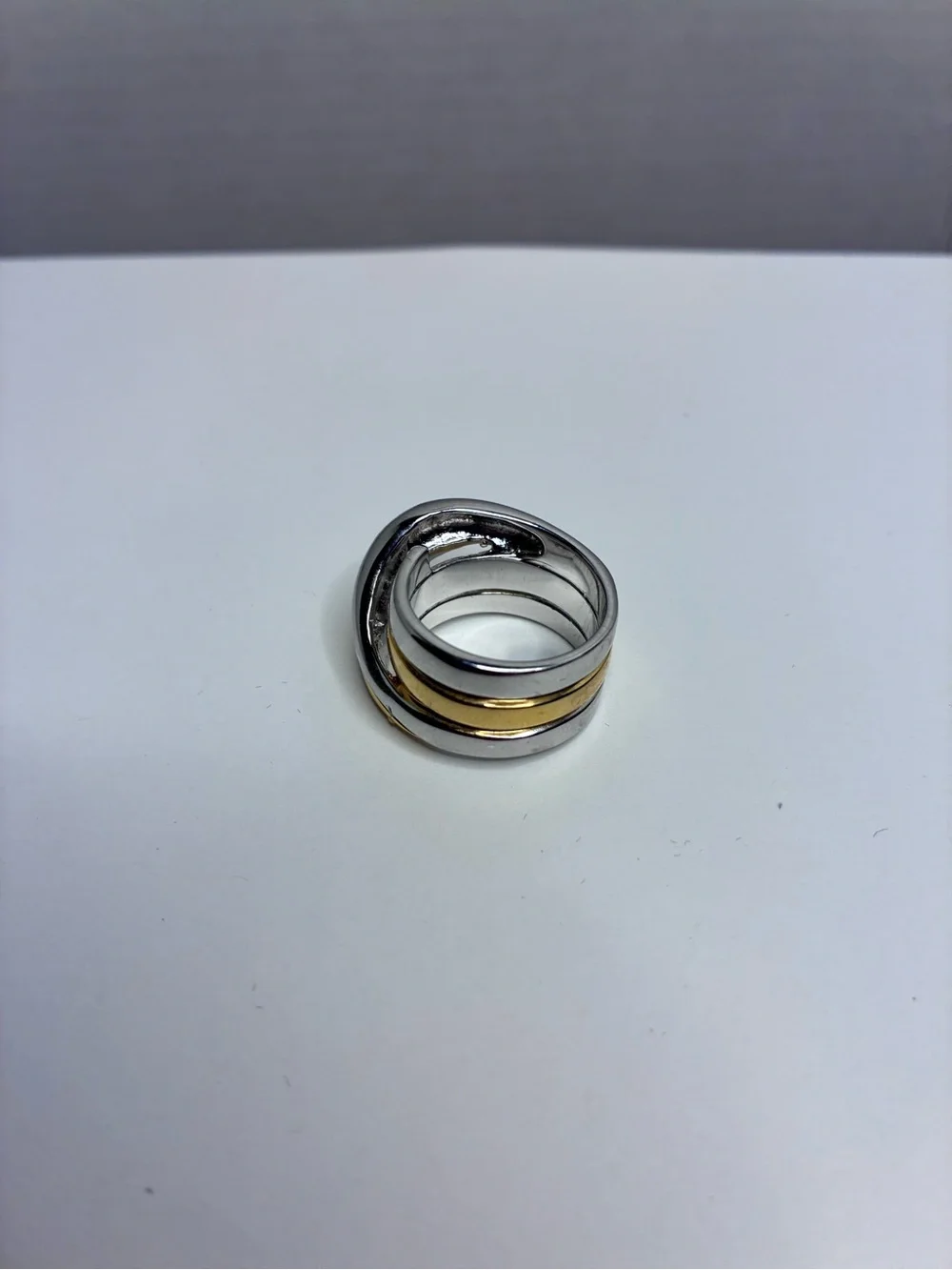 Jewelry | Vintage Two Toned Gold And Silver Mixed Wave Ring 925 Silver ...